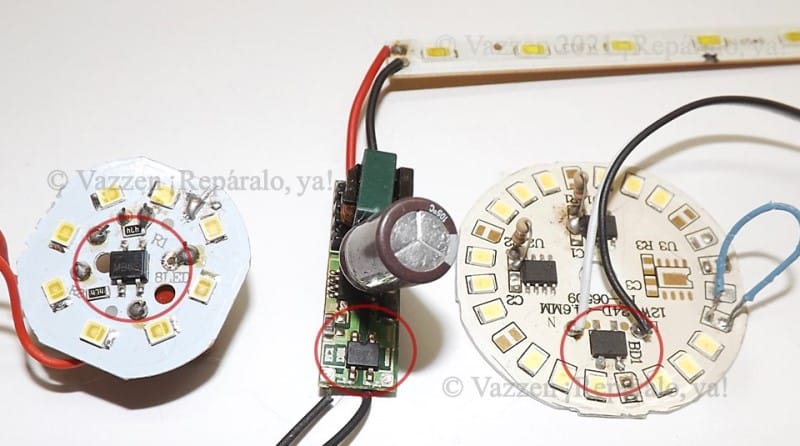 Funcionamiento del circuito en lámparas y luminarias LED´s. Diagramas y ...