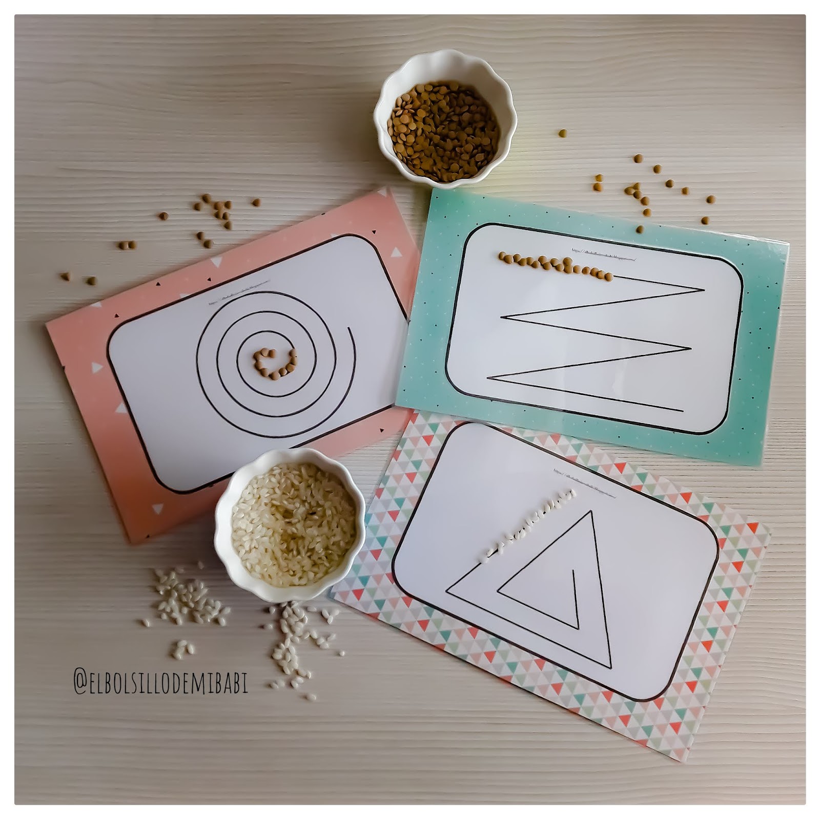 El bolsillo de mi babi: Tarjetas de motricidad fina.