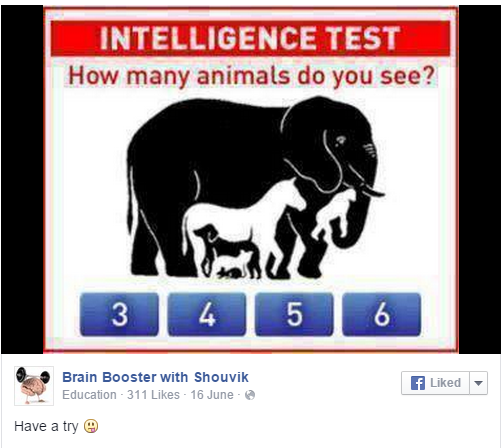 Intelligence Test How Many Animals Do You See