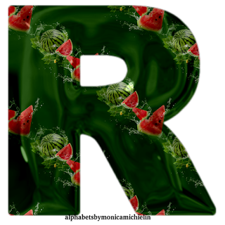M. Michielin Alphabets: GREEN WATERMELON FRUIT ALPHABET LETTER PNG ...