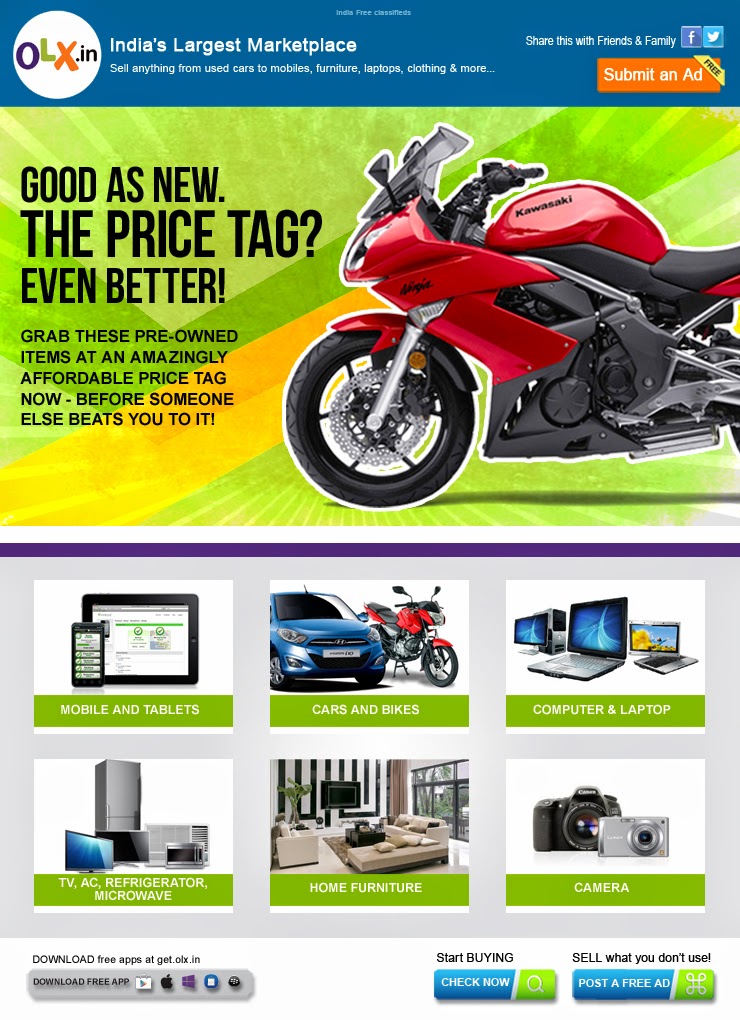 Creative Work: olx Mailer and facebook post