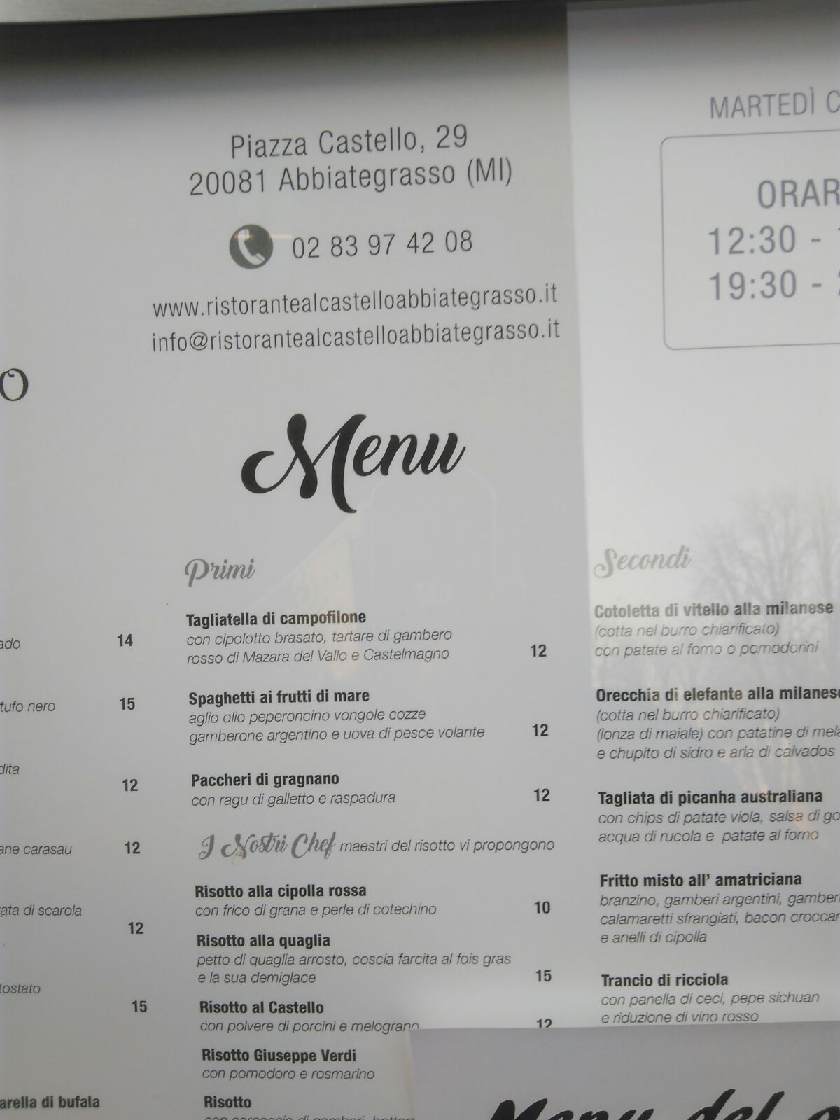 Menu e Prezzi: Ristorante AL CASTELLO ad Abbiategrasso in Piazza ...