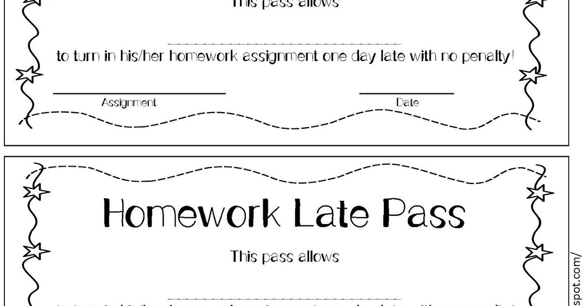 No Homework Pass Black And White