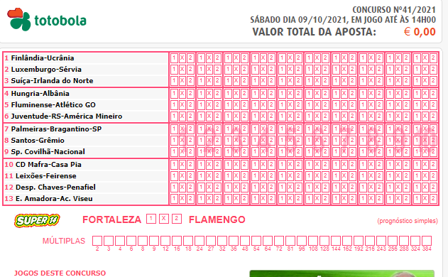 MÚLTIPLAS BASEADAS NO TOTOBOLA: 2021