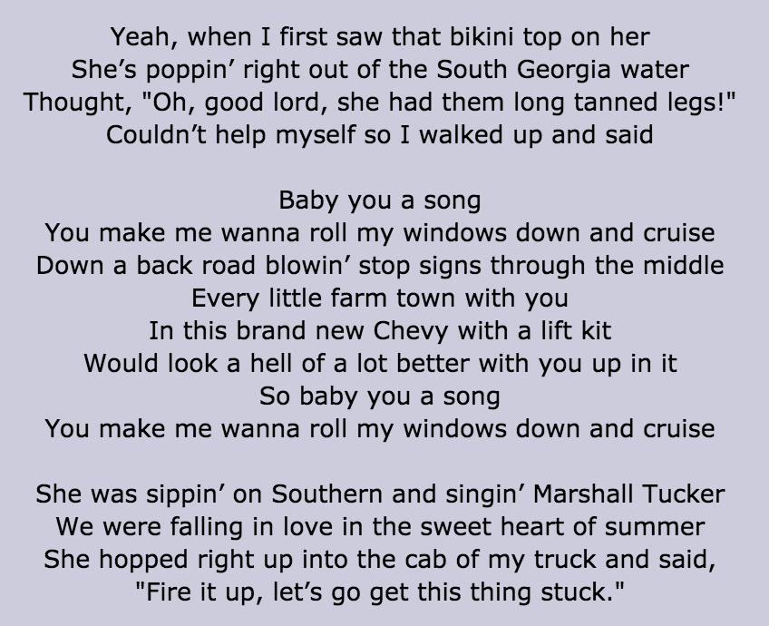 Florida Georgia Line Cruise Lyrics