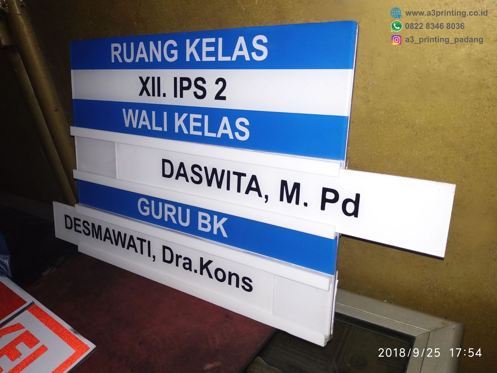 Papan Nama Ruangan | Kota Padang ~ A3 Printing | Advertising - Digital ...