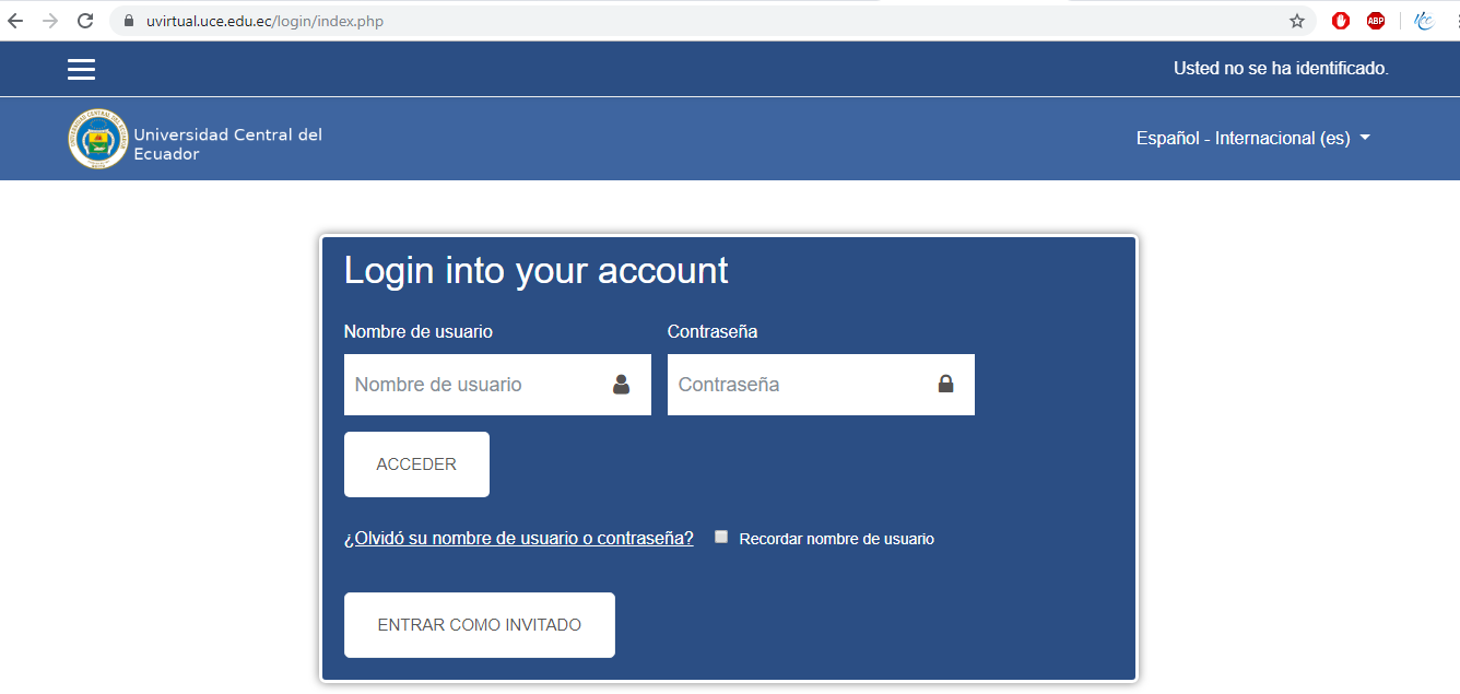 UCE-DTIC: Plataforma Educativa Virtual Moodle, 2020-2020