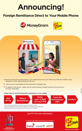 AI: Dialog eZ Cash Foreign remittance Service