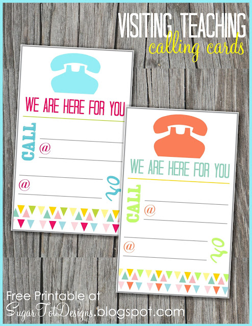 sugartotdesigns: August Visiting Teaching Message {free calling card}
