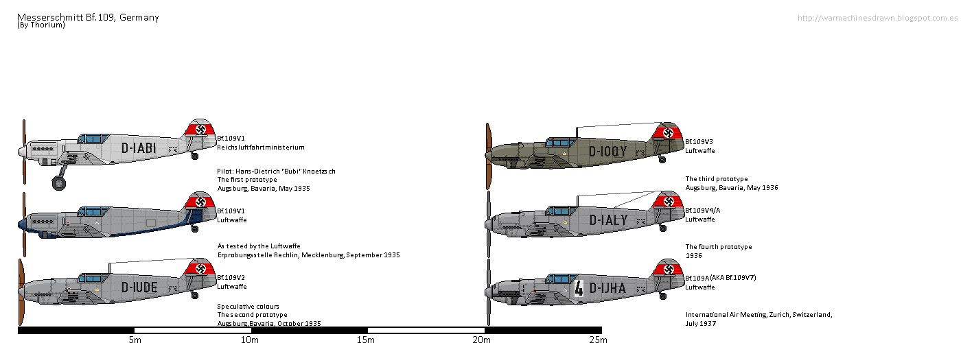 War Machines Drawn: Messerschmitt Bf.109 - Prototypes