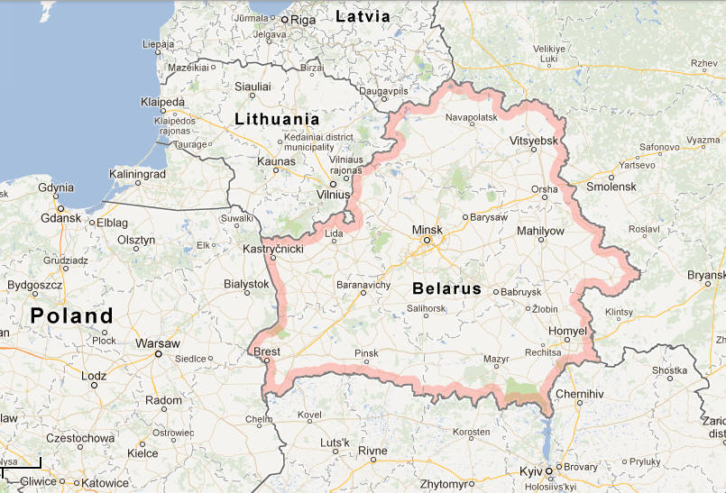 Poland Belarus Map