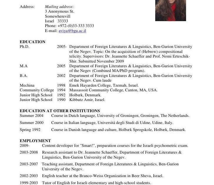 Curriculum Vitae Examples - Birthday Letter