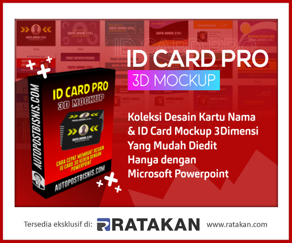 ID Card Pro 3D Mockup - jual produk digital | promo produk digital