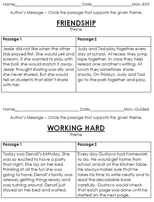 Fanciful First Grade: Author's Message - Lesson Learned