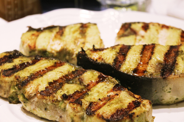 ty's kitchen: Grilled Green Shark: Pesto Mako