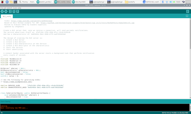 Arduino-er: ESP32 BLE_notify example, handle Notification with Python ...