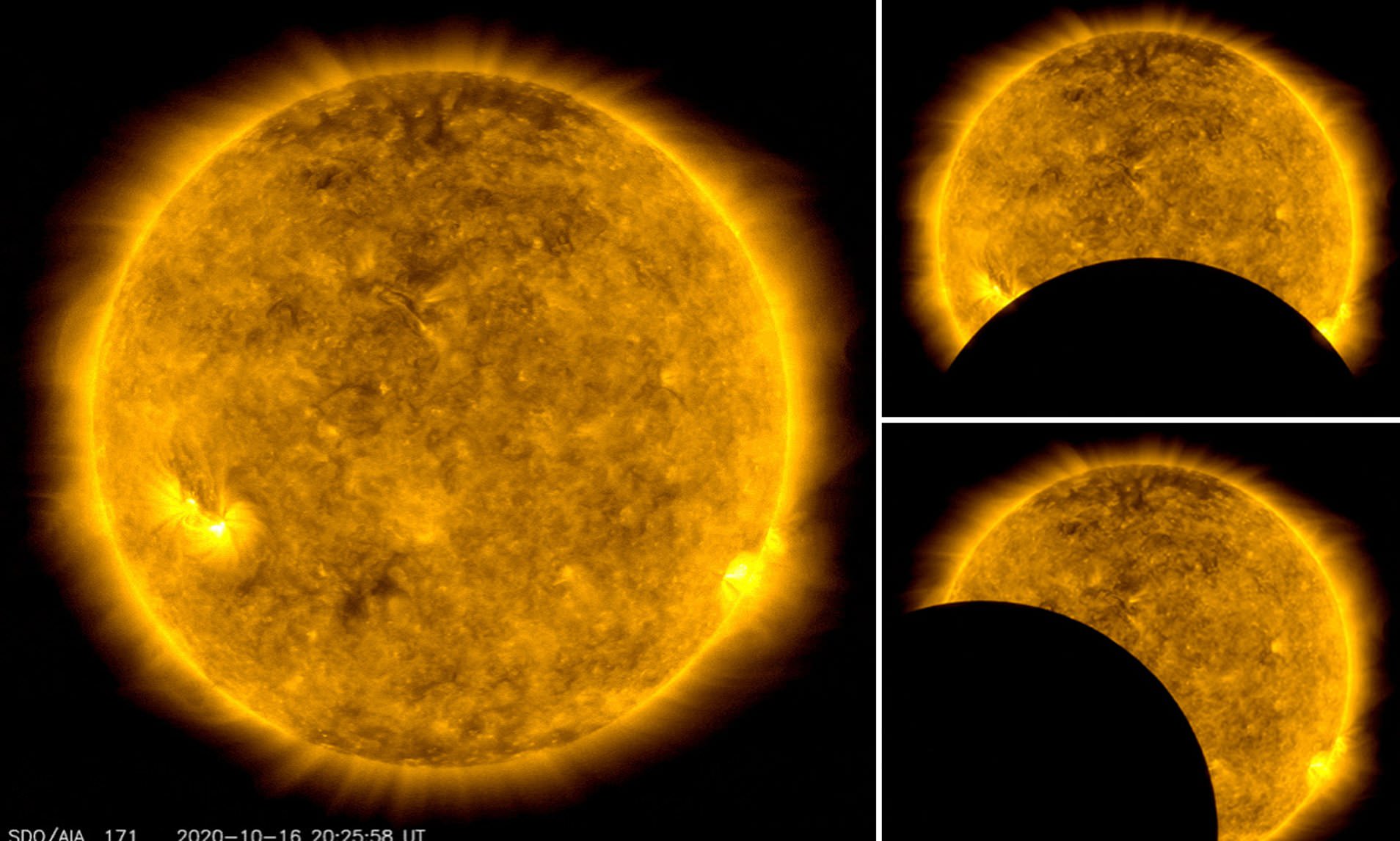 Biggest ever photobomb! Moon blocks NASA observation satellite's view ...