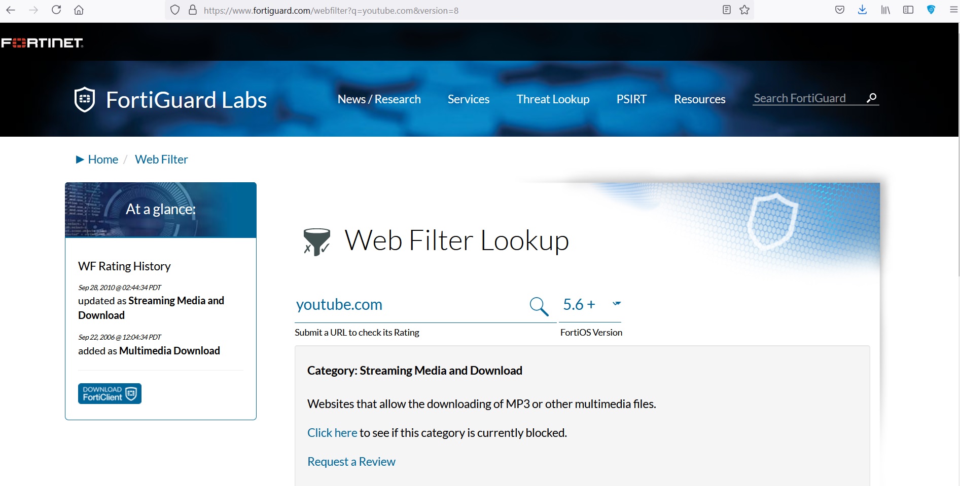 My Cybersecurity Journal: FortiGate Web Filtering (Static URL)