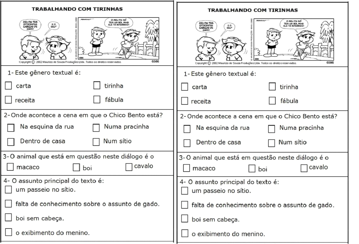 Bel Cardozo Atividade GÊnero Textual Tirinha