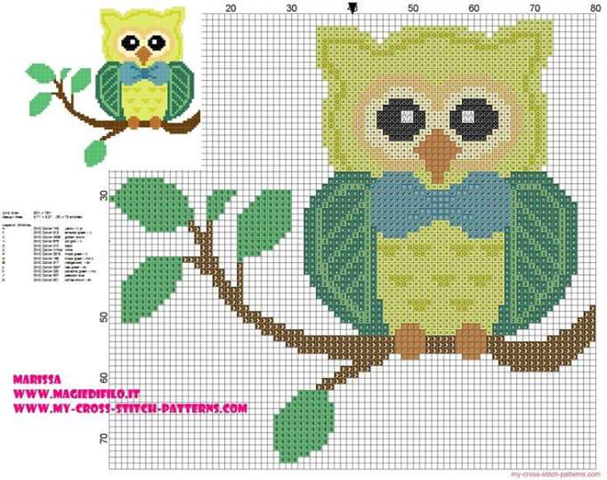 El Blog de Iliki: PUNTO DE CRUZ : BUHOS