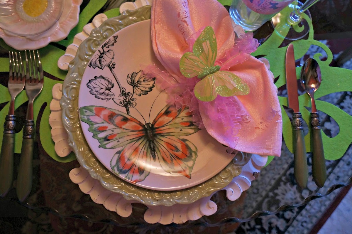Pink & Green Butterfly Table | Life and Linda