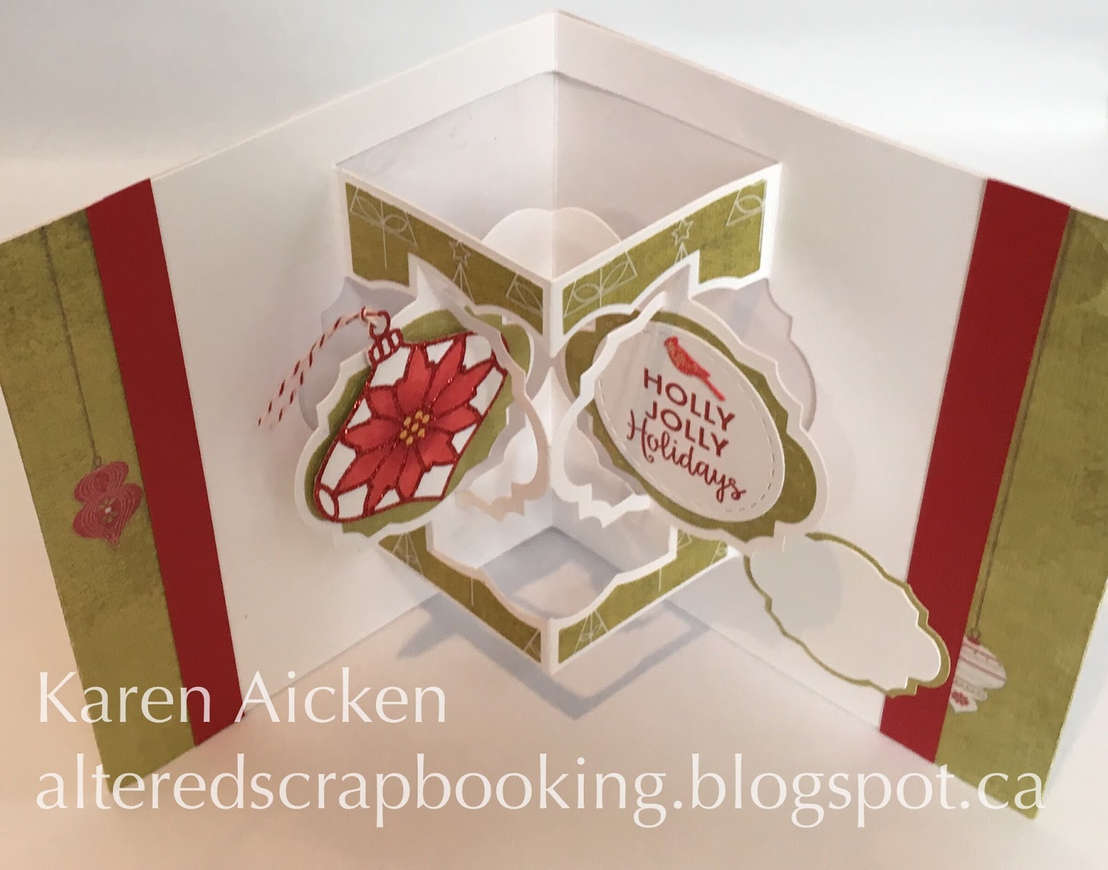 Altered Scrapbooking: Holiday Pop-Up Card with Ornaments