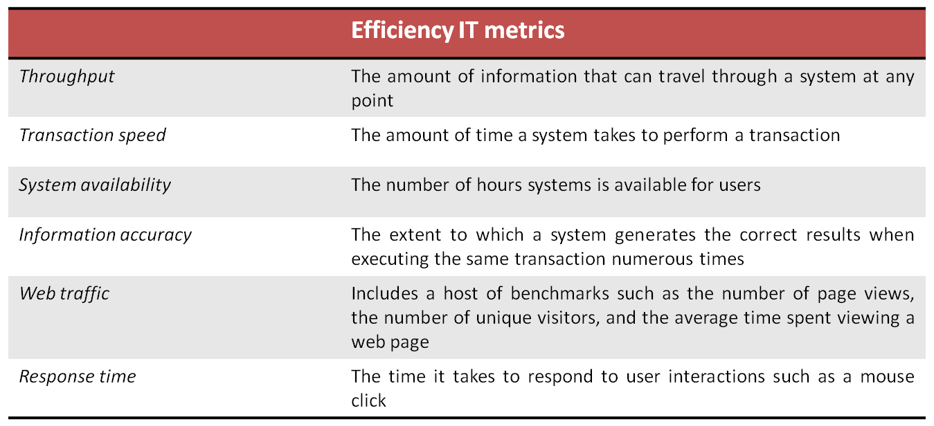 INFORMATION TECHNOLOGY IN BUSINESS MGT 300: CHAPTER 4 MEASURING THE ...