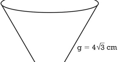 (ESPM 2020) A geratriz (g) do cone circular reto mostrado na figura ...