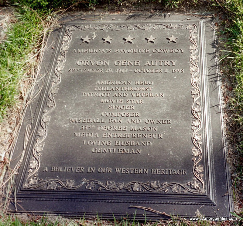 Los Angeles Morgue Files: "Singing Cowboy" Gene Autry 1998 Forest Lawn ...