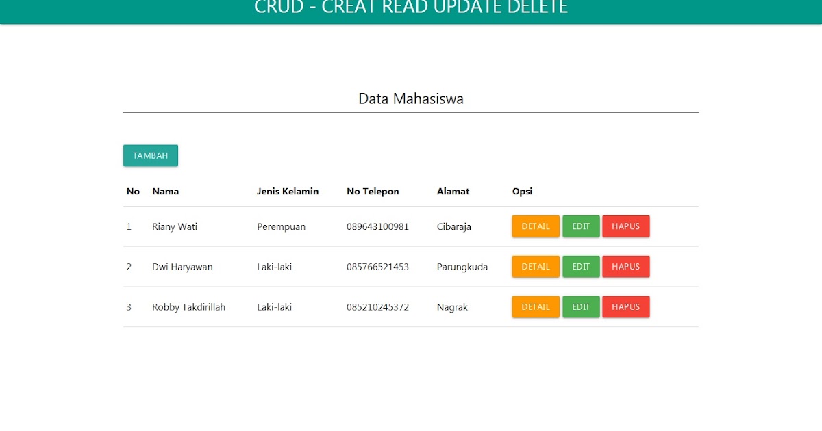 Source Code Crud Sederhana Php Mysqli 8843
