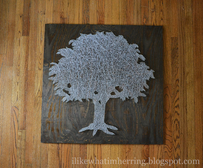 i like what i'm herring: big ol' tree string art!
