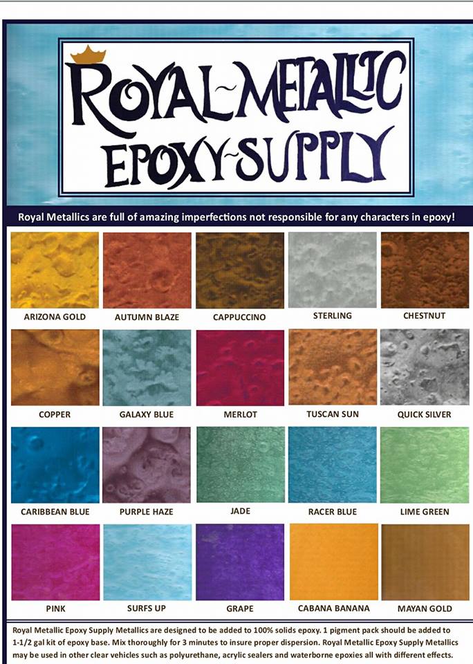 Royal Metallic Epoxy Supply: Color Charts