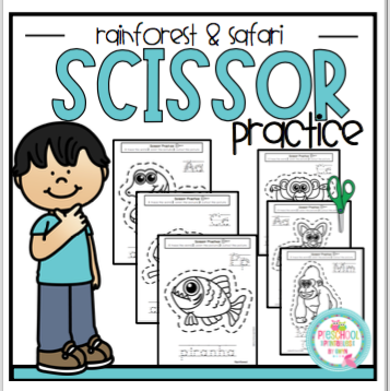 Scissor Practice for Rainforest & Safari Animals "No Prep" ~ Preschool ...