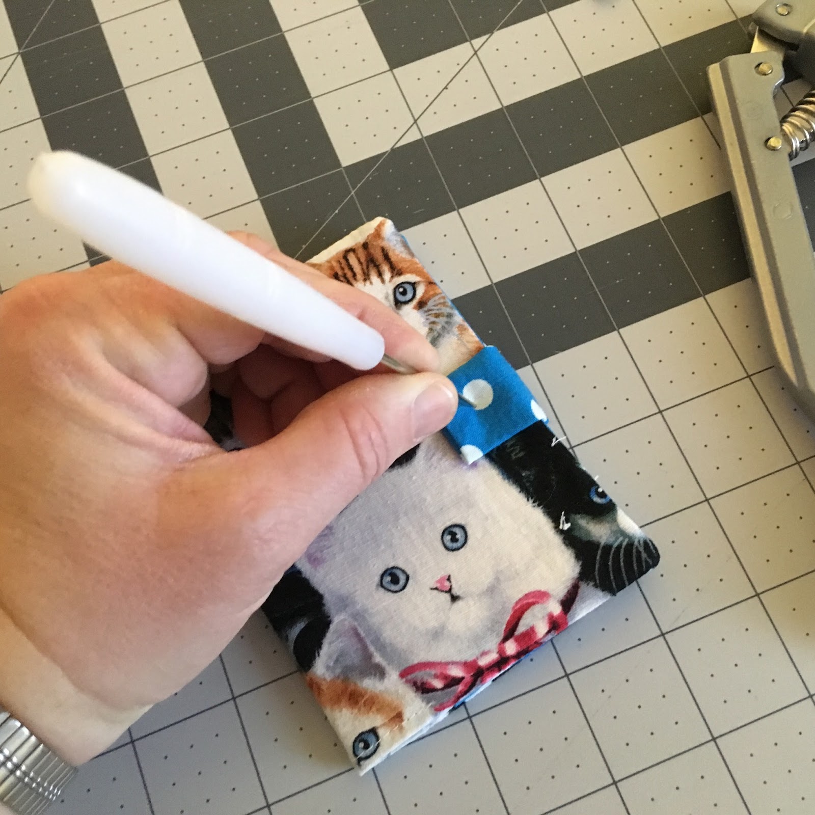 Fabric-covered mini composition books tutorial