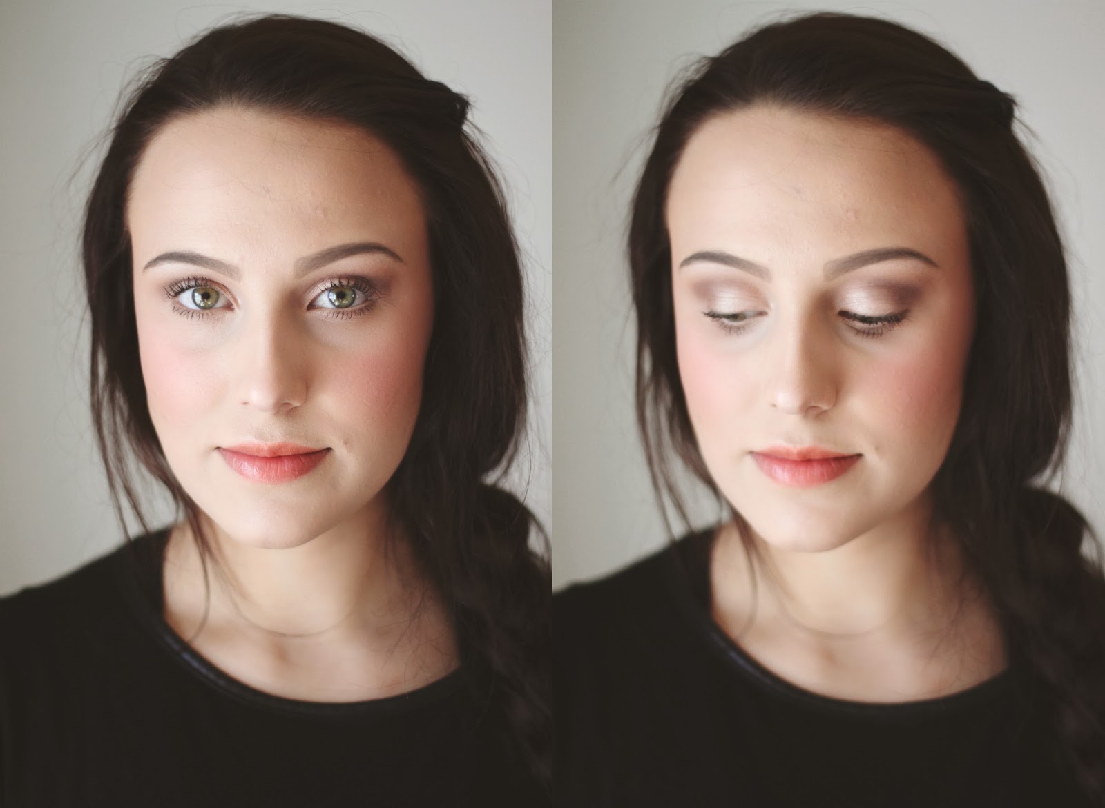 Stripes & Peonies: Simple & fresh-faced makeup.