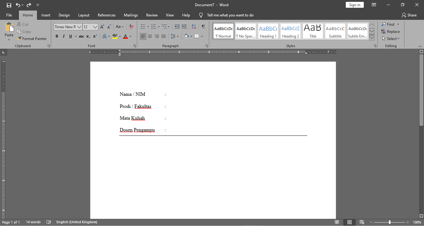 Cara Membuat Template Tugas di Microsoft Word Mudah - Miko SmartBlogger