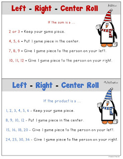 Free Left Right Center Winter Math Game | Teacher's Take-Out