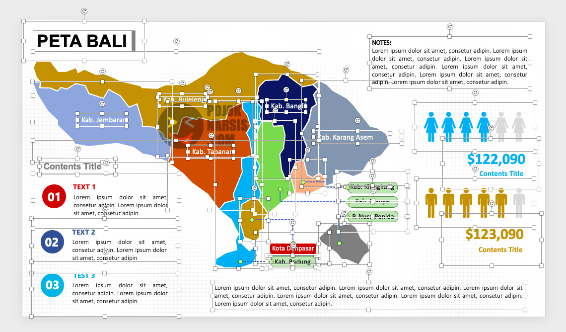 Peta Bali PPTX (Powerpoint) - Pojok Narsis