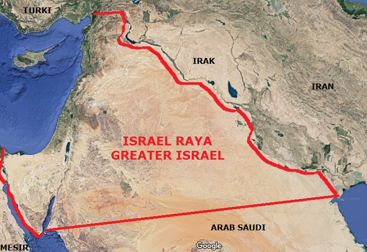 Begini Tampilan Peta Israel Raya, Eretz Israel atau Greater Israel yang ...