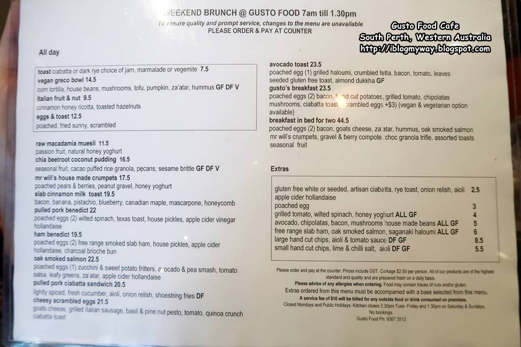 Gusto Food Cafe @ South Perth, Western Australia - I Blog My Way