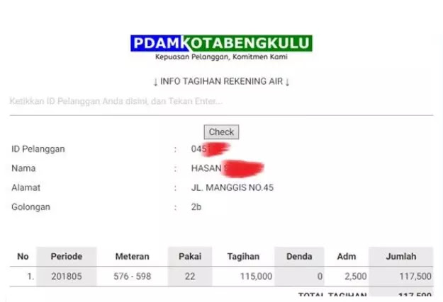 Cara Praktis! Cek Tagihan PDAM Bengkulu, 100% Sangat Mudah - JadwalOperasional