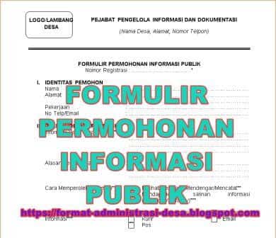 Formulir Permohonan Informasi Publik | FORMAT ADMINISTRASI DESA