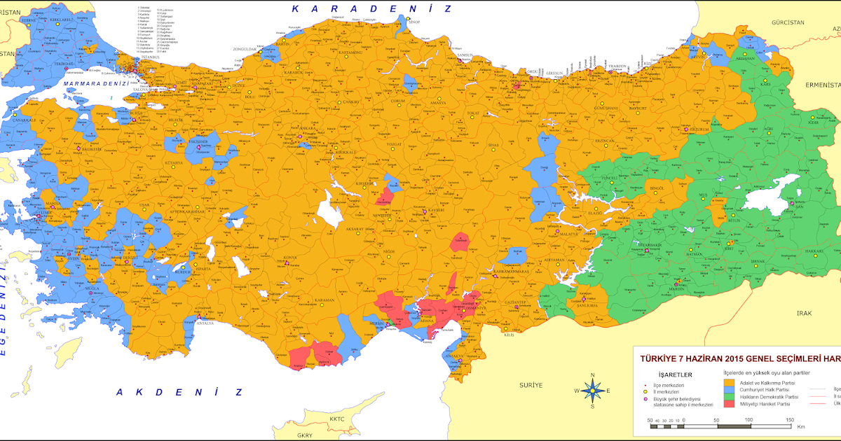 June 7, 2015 Turkish general elections map | Old New Maps