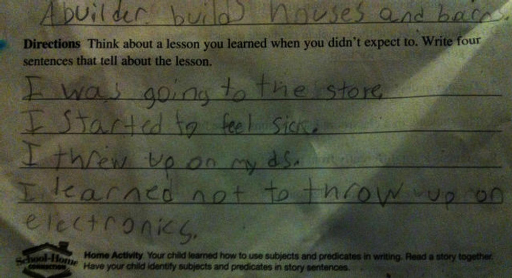 Chuck's Fun Page 2: Funny school work