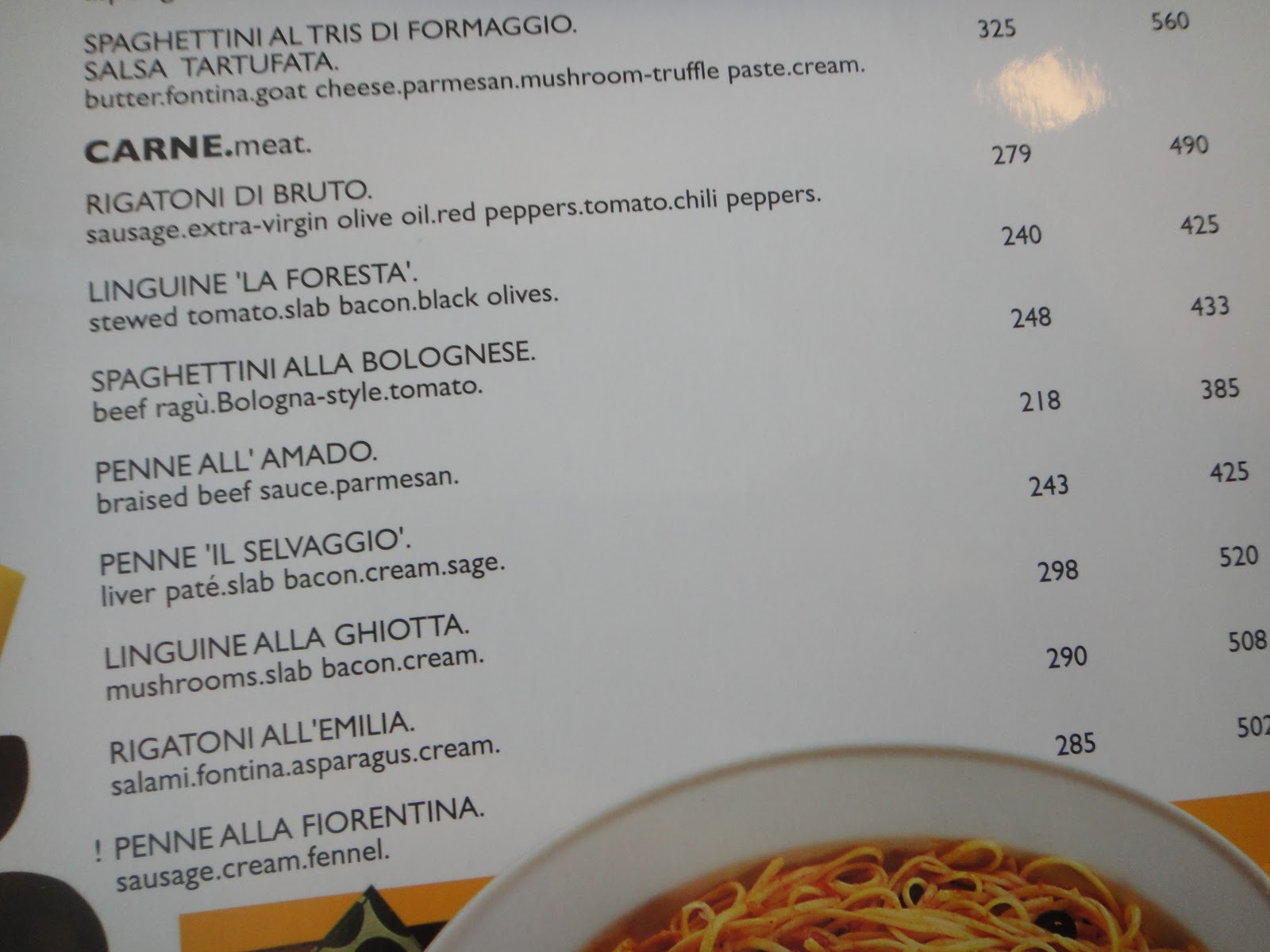 Everyday Food Bites: CIBO: Spinaci Zola, Linguine Alla Ghiotto, Penne ...