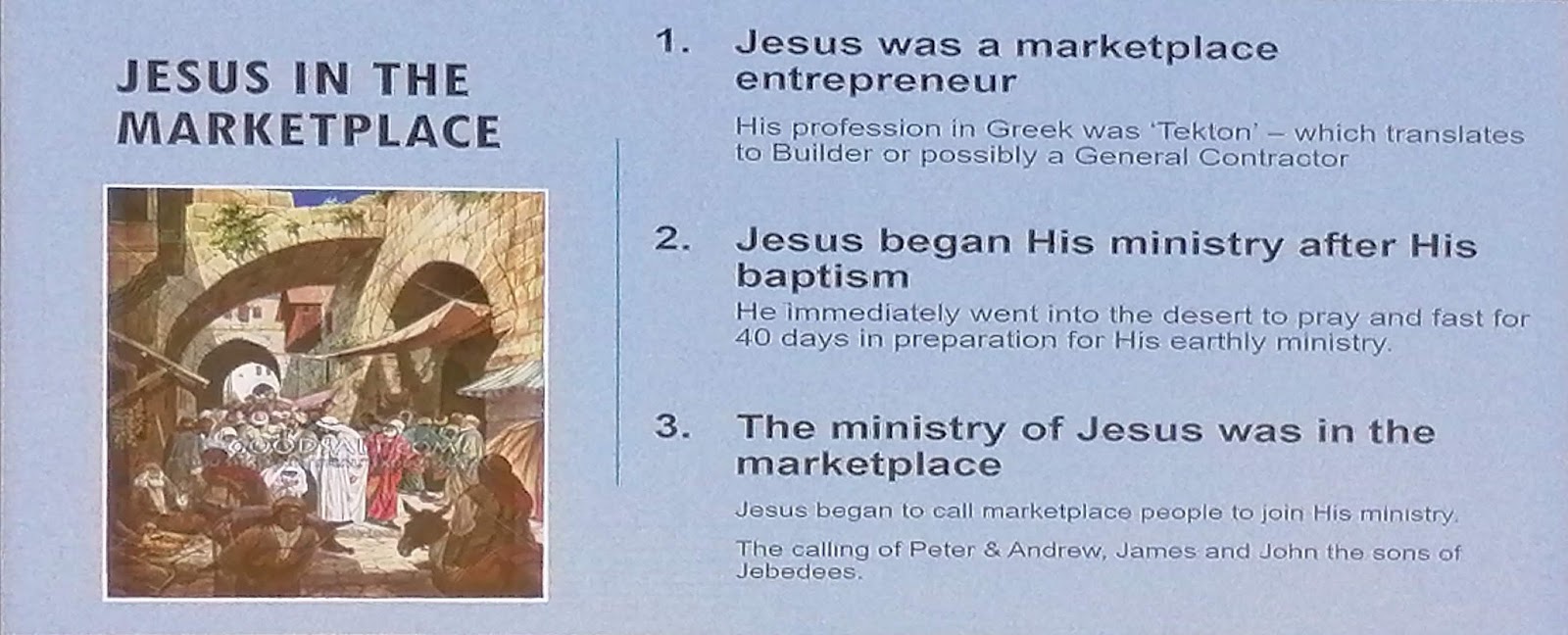 Go and Make Disciples (Matthew 28:19): Jesus in the Marketplace