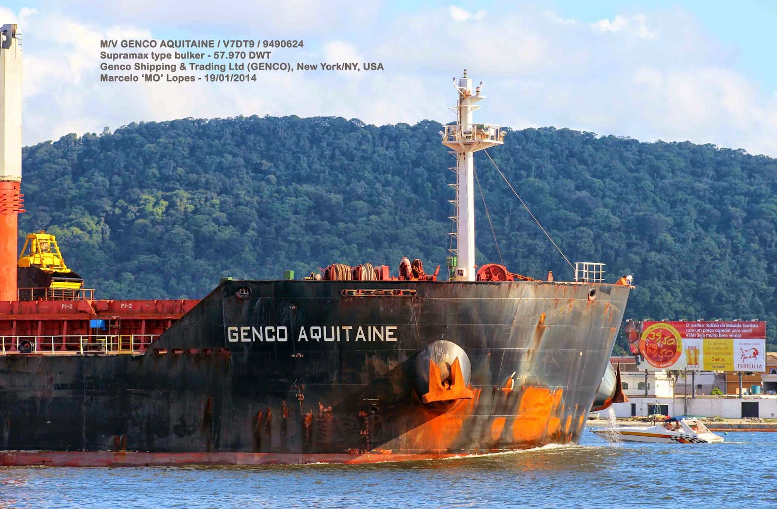 Santos Shiplovers: M/V Genco Aquitaine / V7DT9 - Embarque de açúcar ...