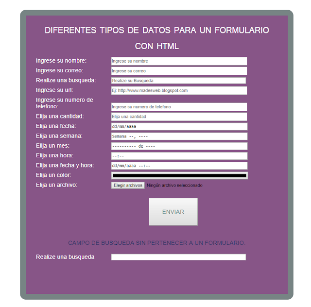 FORMULARIOS CON HTML5 NUEVOS ELEMENTOS!!!! - MaDesWeb