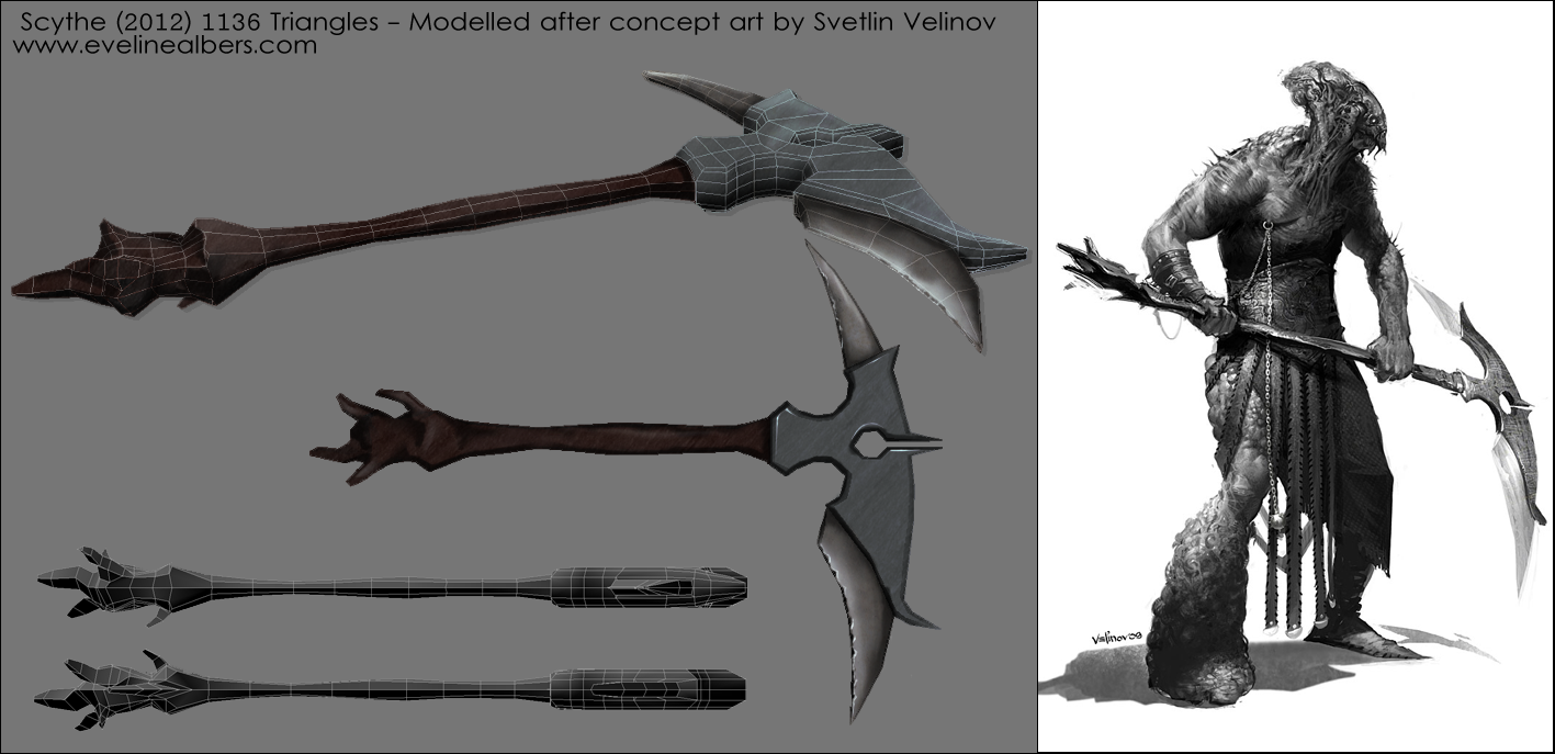 Game Development Showcase of Eveline Albers: Velinov Scythe Model Finished