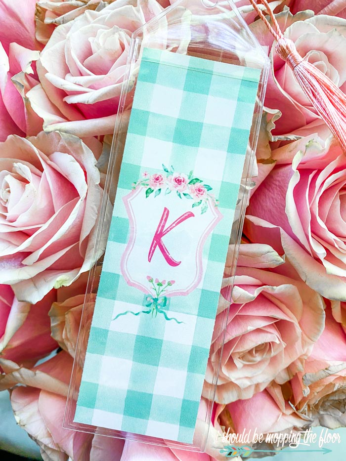 Printable Bookmarks with Monogram Letters | i should be mopping the floor